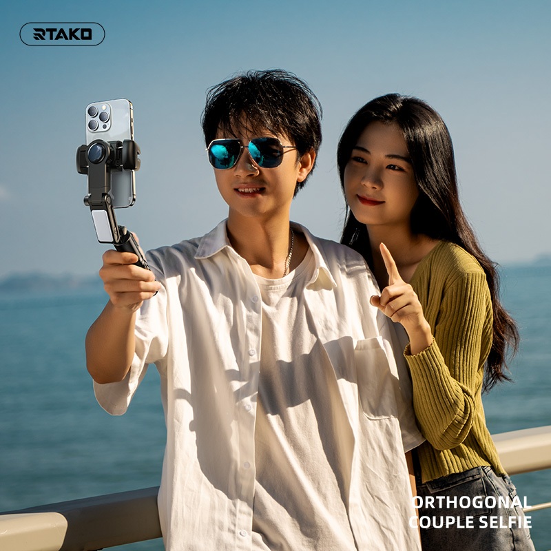 RTAKO handheld gimbal stabilizer 360 flexible selfie stick camera tripod metal aphone camera Q18 ...