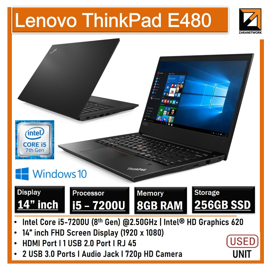 Lenovo ThinkPad E490 / E480 Laptop(1 YEAR WARRANTY T&C)14" inch FHD Core i5 (6th/7th/8th) Gen ...