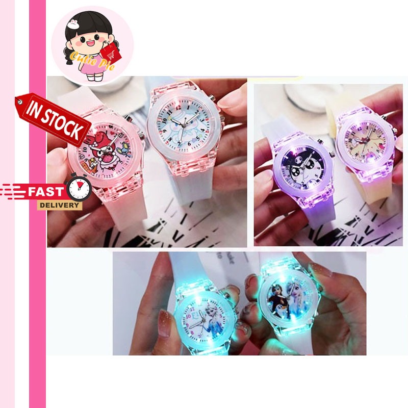 LYCOTTEᵐʸ Elsa Watch Kid Watch With Light Watch Frozen Jam Tangan ...