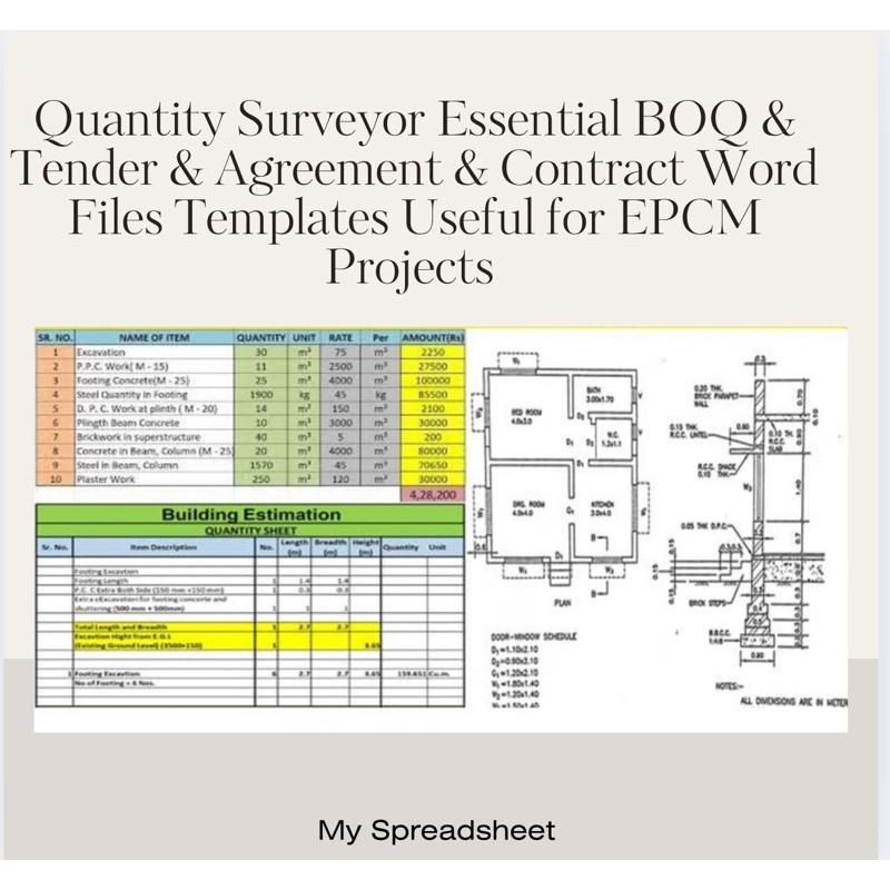 Quantity Surveyor Essential BOQ & Tender & Agreement & Contract Word ...