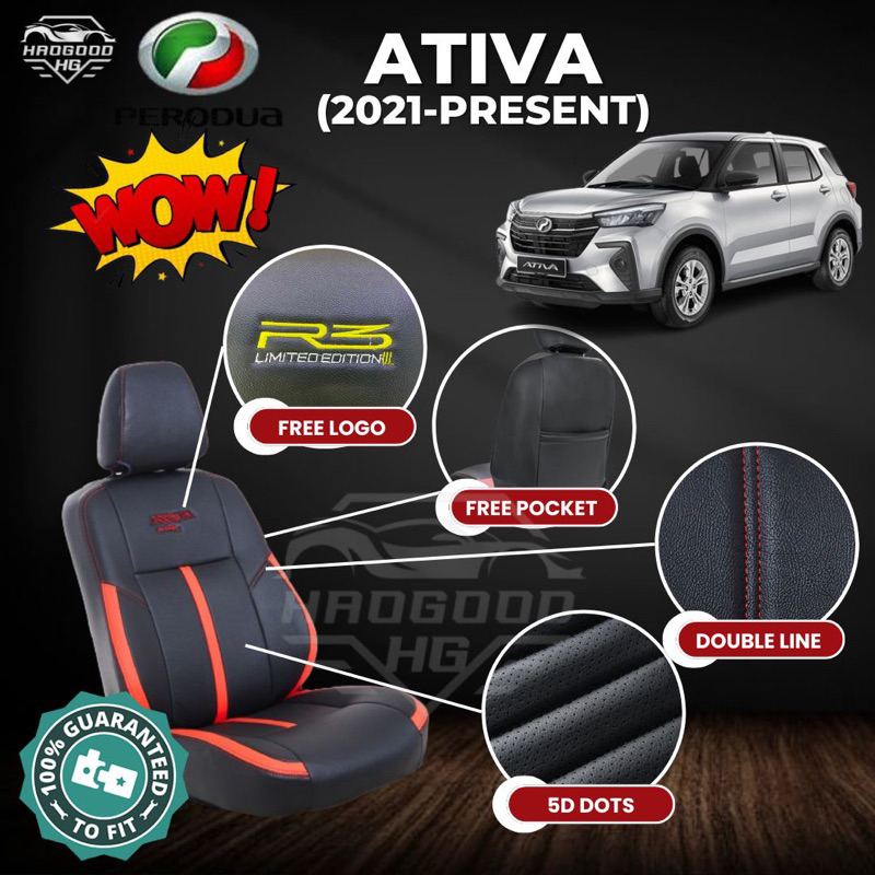 CAR SEAT COVER FOR PERODUA ATIVA （2021-NEW） SEMI LEATHER MADE IN ...