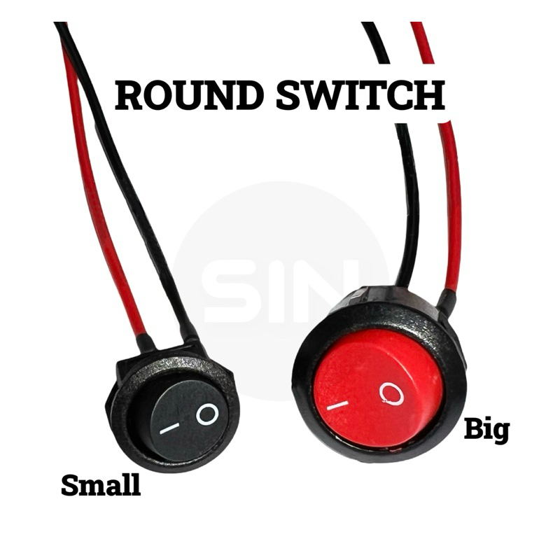 Round Switch On/Off Switch Rocker Switch Push Button Suis With Two Wayar DIY Switch | Shopee ...