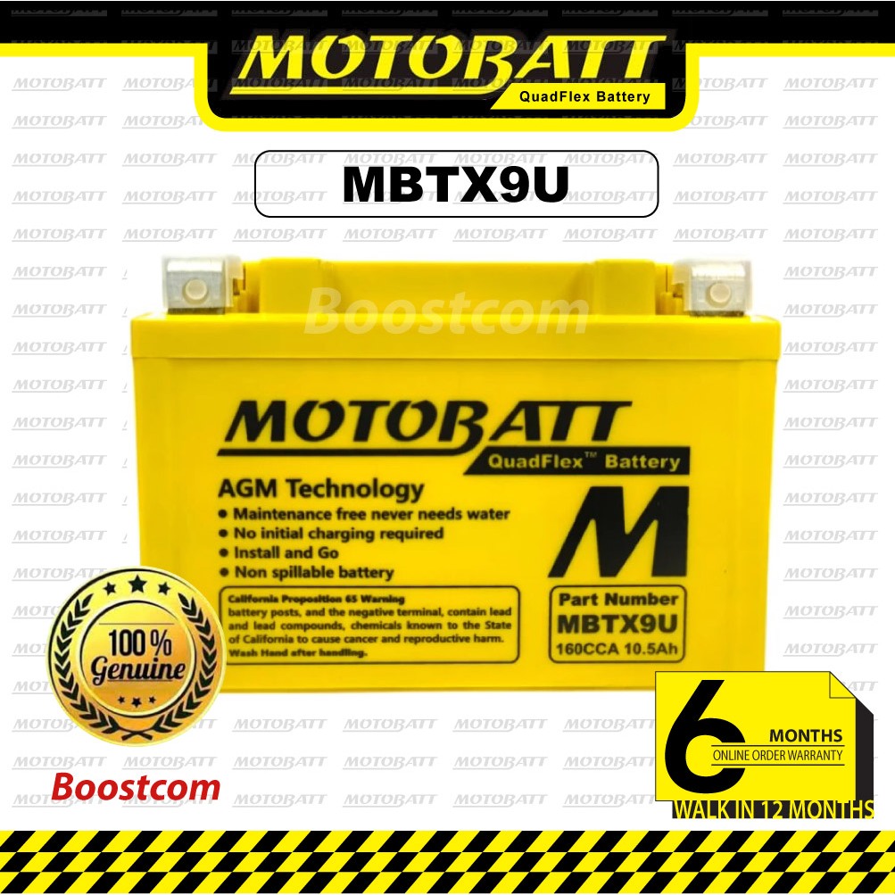 MOTOBATT MBTX9U QuadFlex Battery 100% Original Z900 Z800 Z750 Z1000 ...
