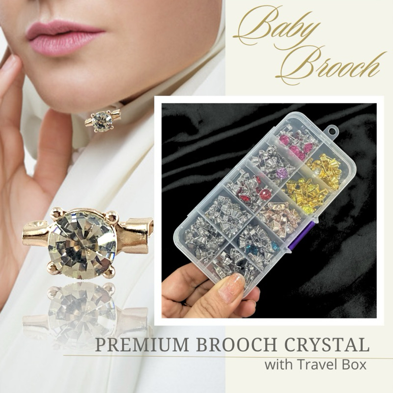 Elegant Brooch 40pcs With Travel Box Premium Baby Brooch Crystal ...