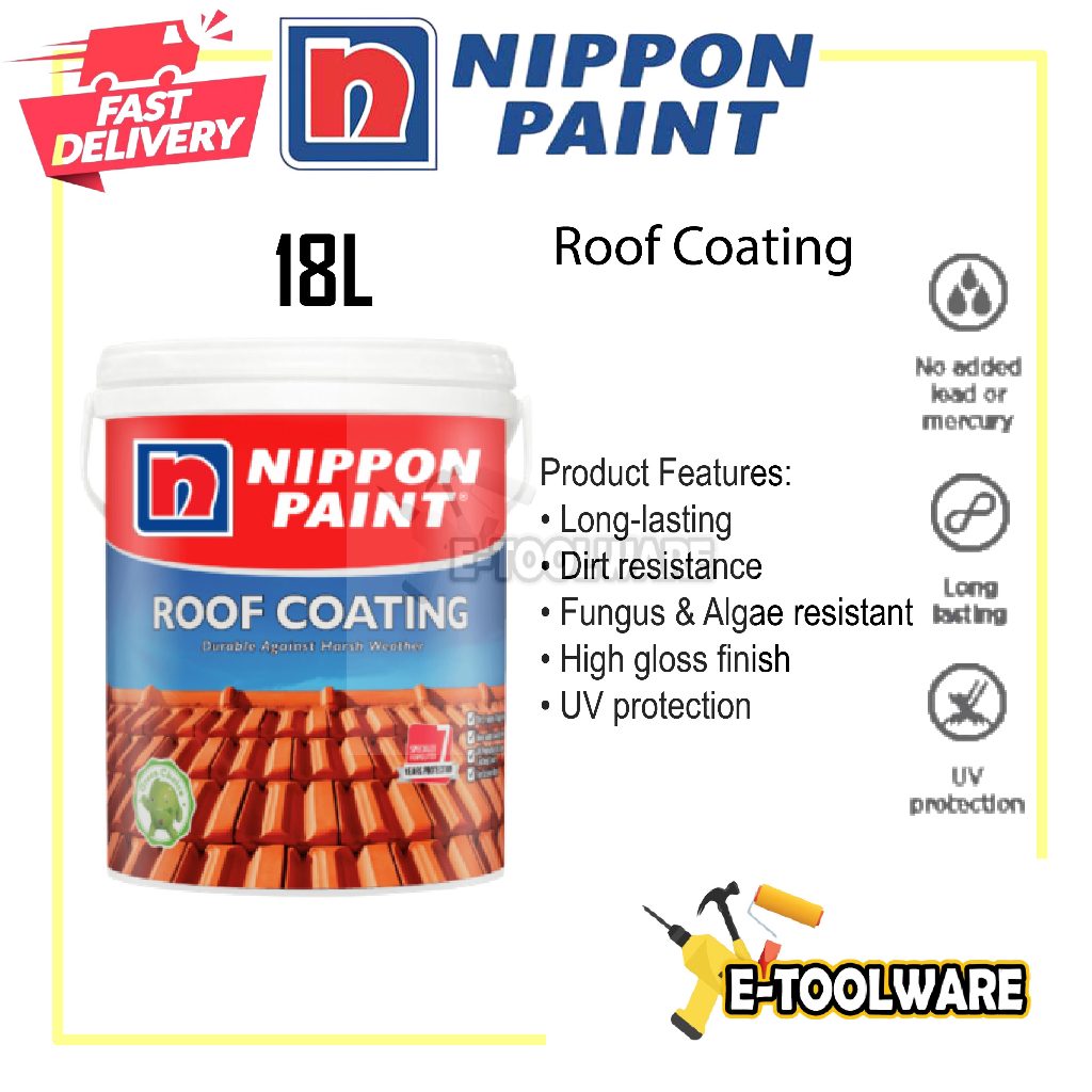 18L Nippon Paint Roof Coating (Cat Bumbung) | Shopee Malaysia