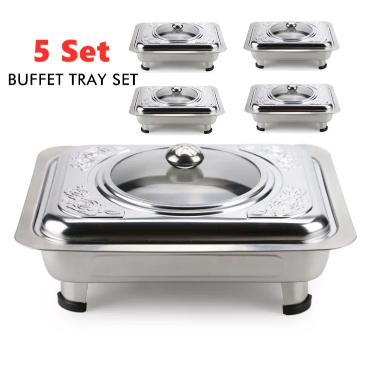 35x27 5 Set Buffet Tray Kenduri Buffet Pan Food Tray Serving Tray Bekas ...