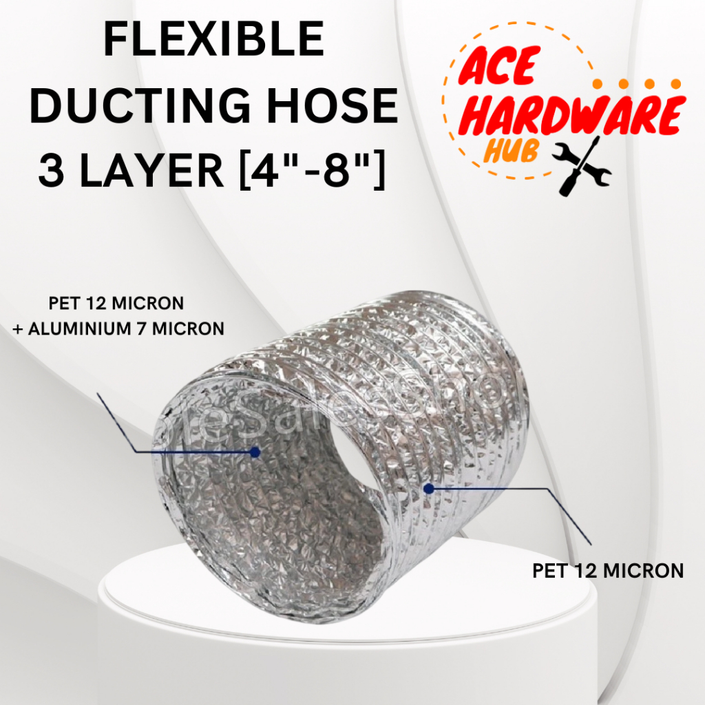 3 LAYER [4"-8"] DUKT ALUMINIUM FLEXIBLE DUCT ALUMINIUM FLEXIBLE AIR ...