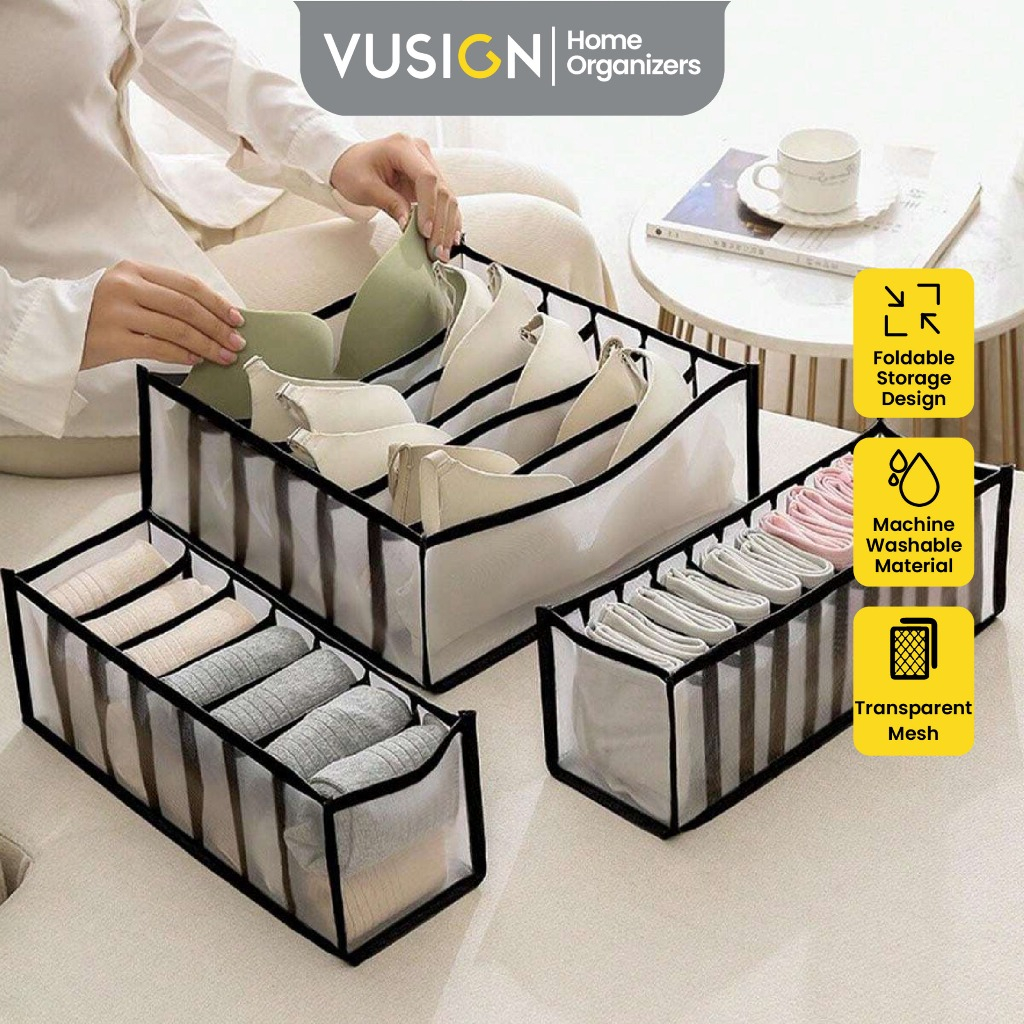 Vusign 6 / 7 Grids Penganjur Almari Lipat Drawer Wardrobe Organizer ...