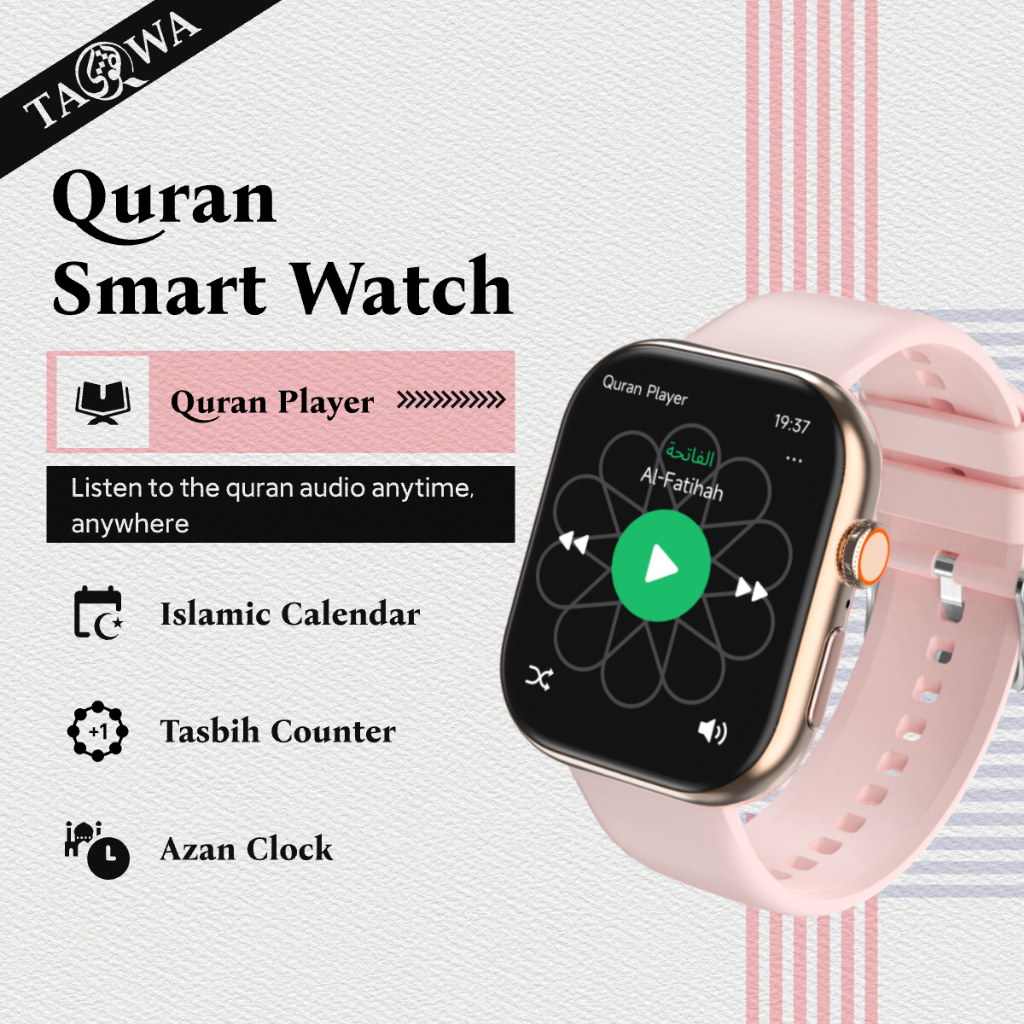 TAQWA Quran Smartwatch Azan Clock Custom Wallpaper Jam Tangan Pintar ...