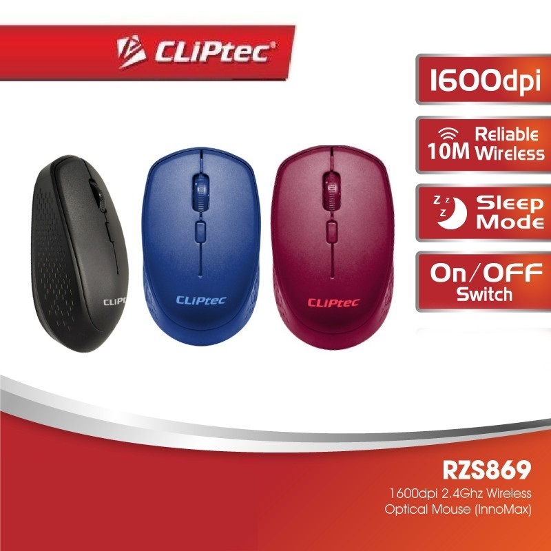 CLIPTEC RZS869 1600DPI 2.4GHZ WIRELESS OPTICAL MOUSE (INNOMAX) | Shopee ...