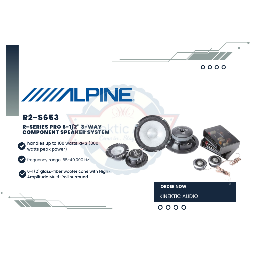Alpine R2-S653 - R-Series Pro 6-1/2" 3-way component speaker system/car ...