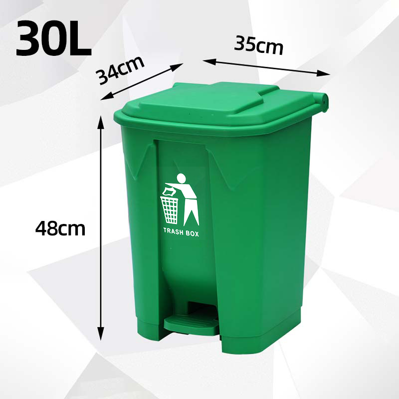 Heavy Duty Plastic Trash Bin 20L 30L 50L 80L 100L with Step Foot Pedal ...
