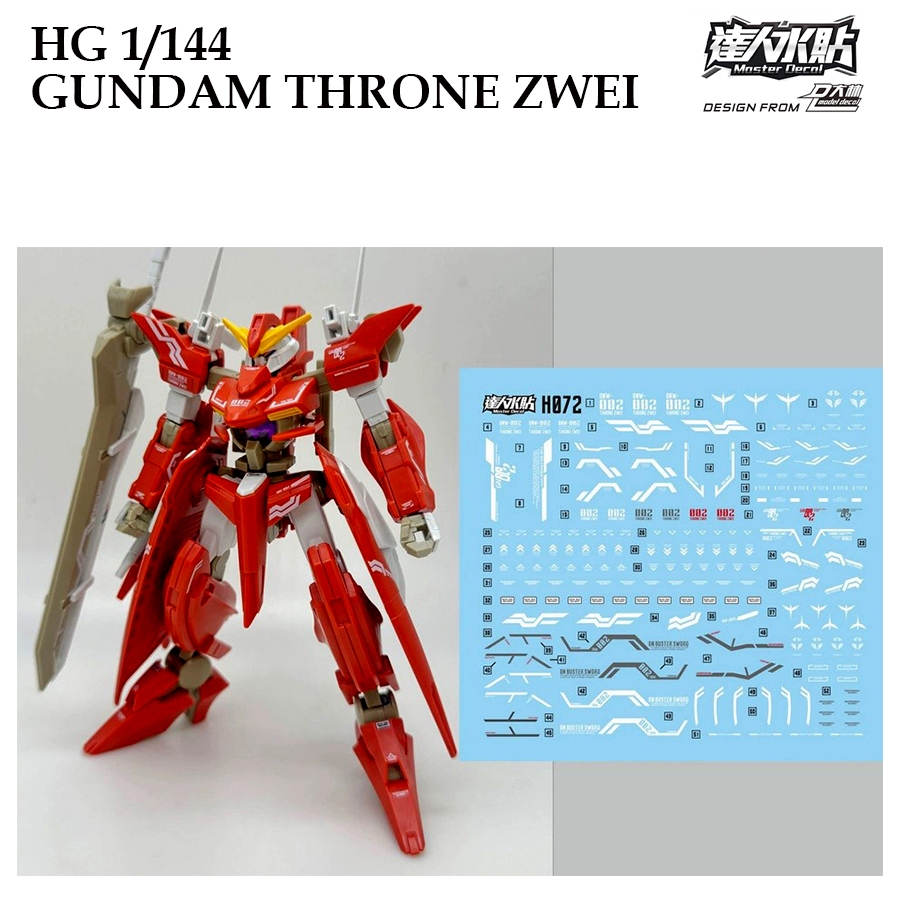 [MASTER DALIN] HO72 HG 1/144 THRONE ZWEI GUNDAM WATER SLIDE DECAL ...