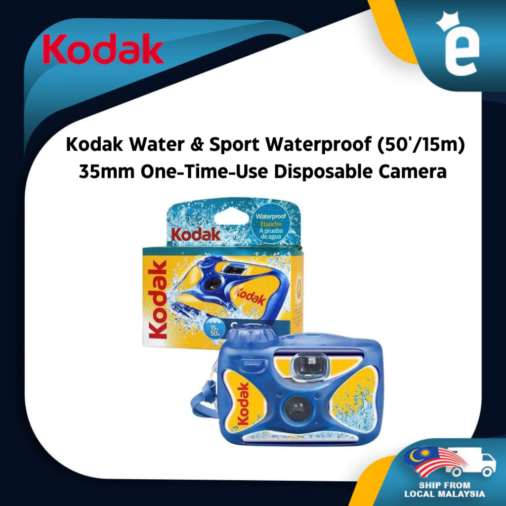 Kodak Water & Sport Waterproof One-Time-Use Disposable Camera ISO-800 27 Exposures (50'/15M/35mm ...
