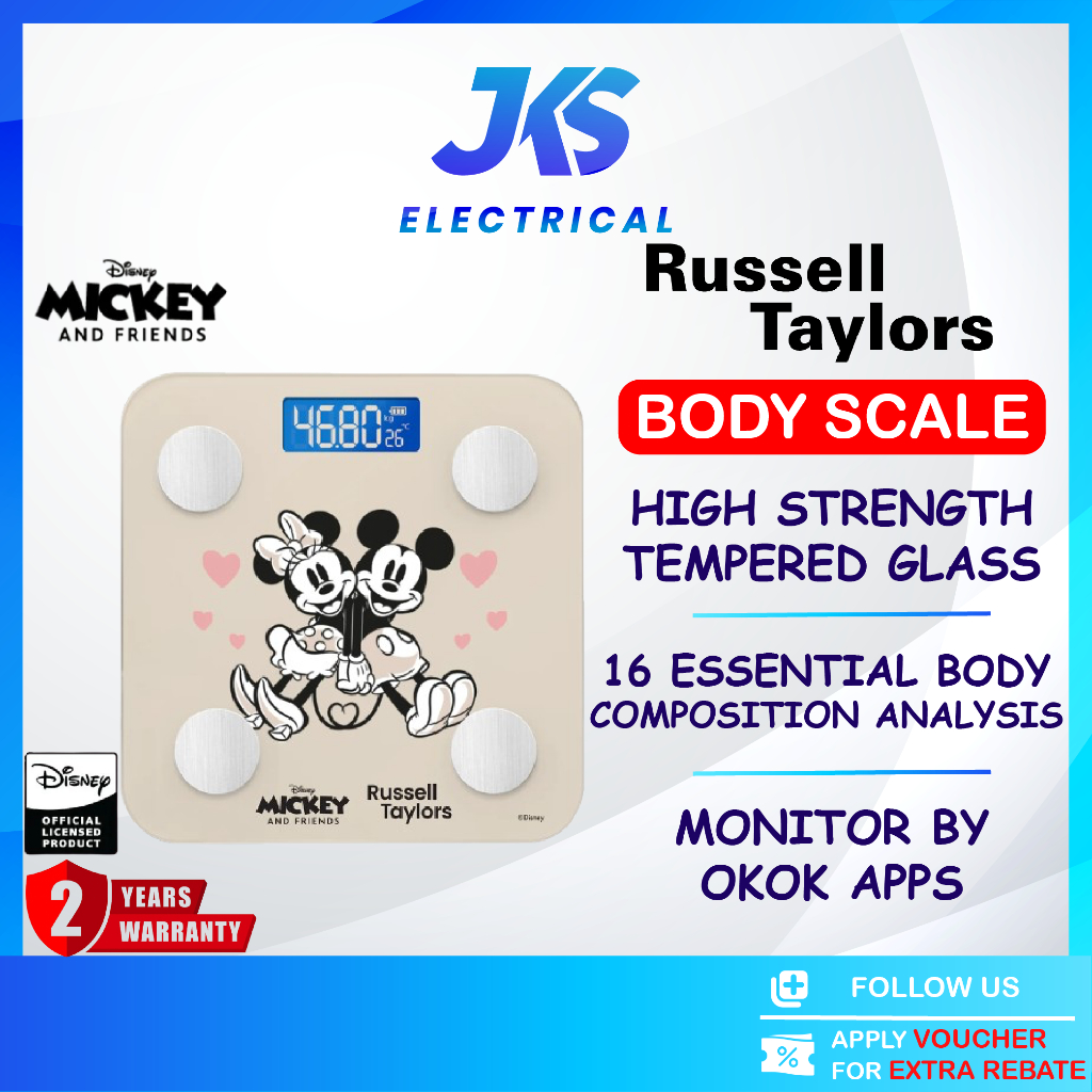 Russell Taylors Bluetooth Body Fat Weighing Scale BWS-10 | Shopee Malaysia