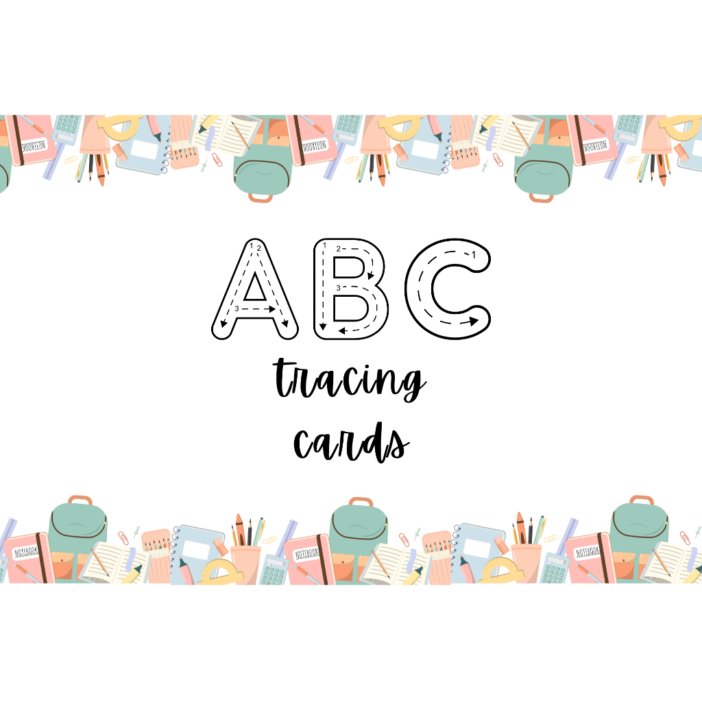 Alphabet Tracing Cards Worksheet in Pastel Colors Illustrative | Shopee ...