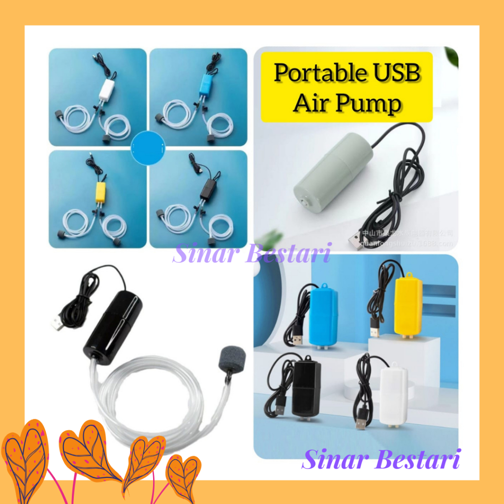 Portable Mini USB Air Pump Silent Aquarium Fish Tank Oxygen Mute Pam ...