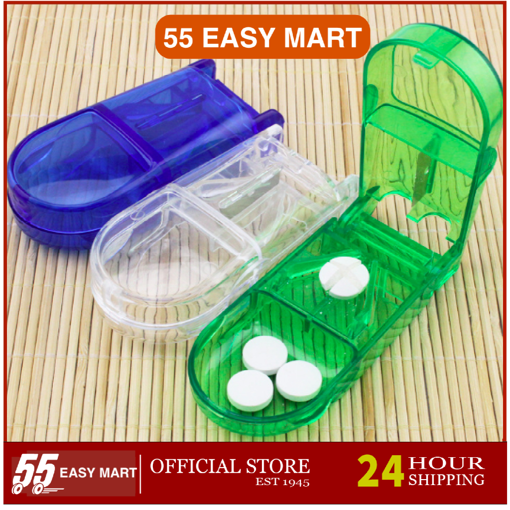 🔥READY STOCK🔥 55 EASY MART Pill Cutter Splitter Half Storage ...
