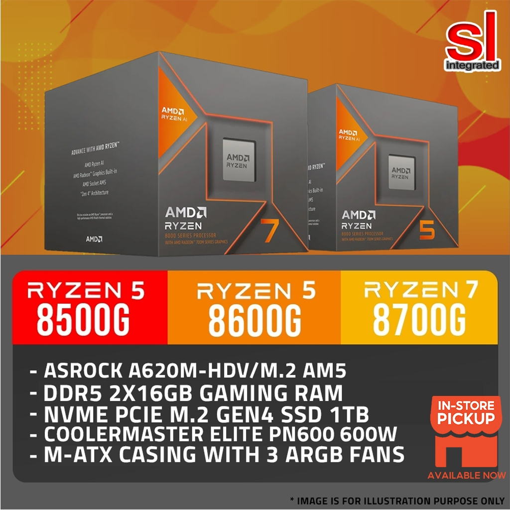 AMD Ryzen 8000G Series Processor Gaming PC Package (8500G / 8600G ...