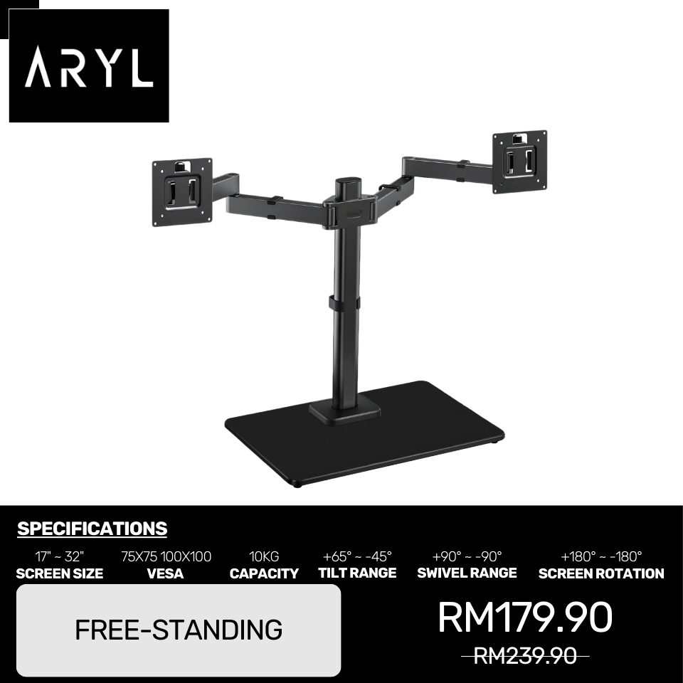 the Aryl™ Dual Aluminum Articulating Monitor Stand | Shopee Malaysia
