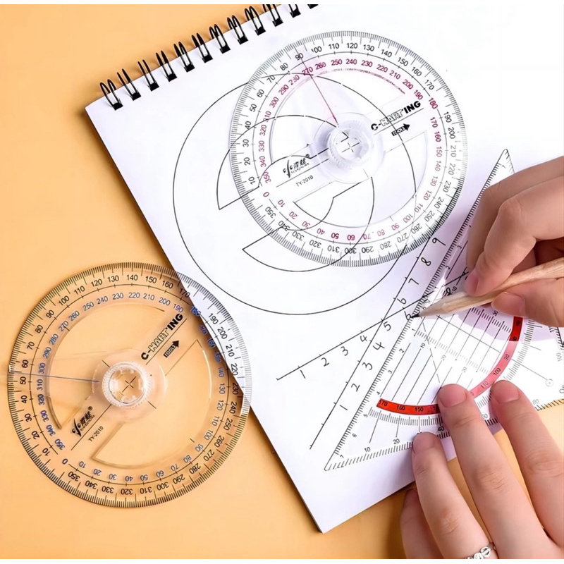 Math Geometry TY-2010 Geometric Protractor Ruler 360 degrees Angle ...