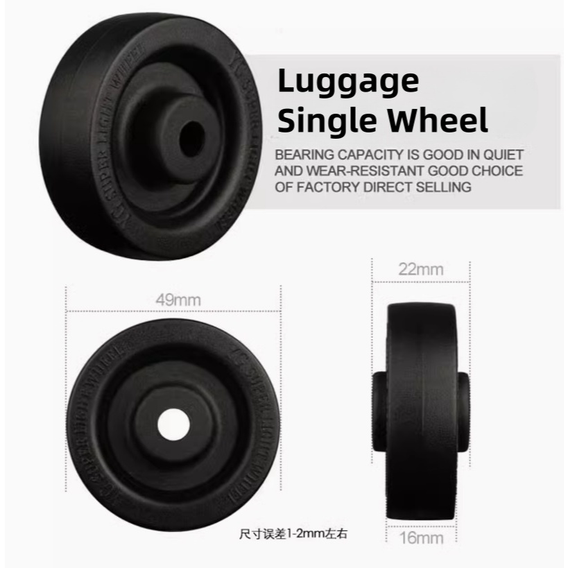 Luggage Rubber Swivel Wheels Rotation Suitcase Replacement Casters ...