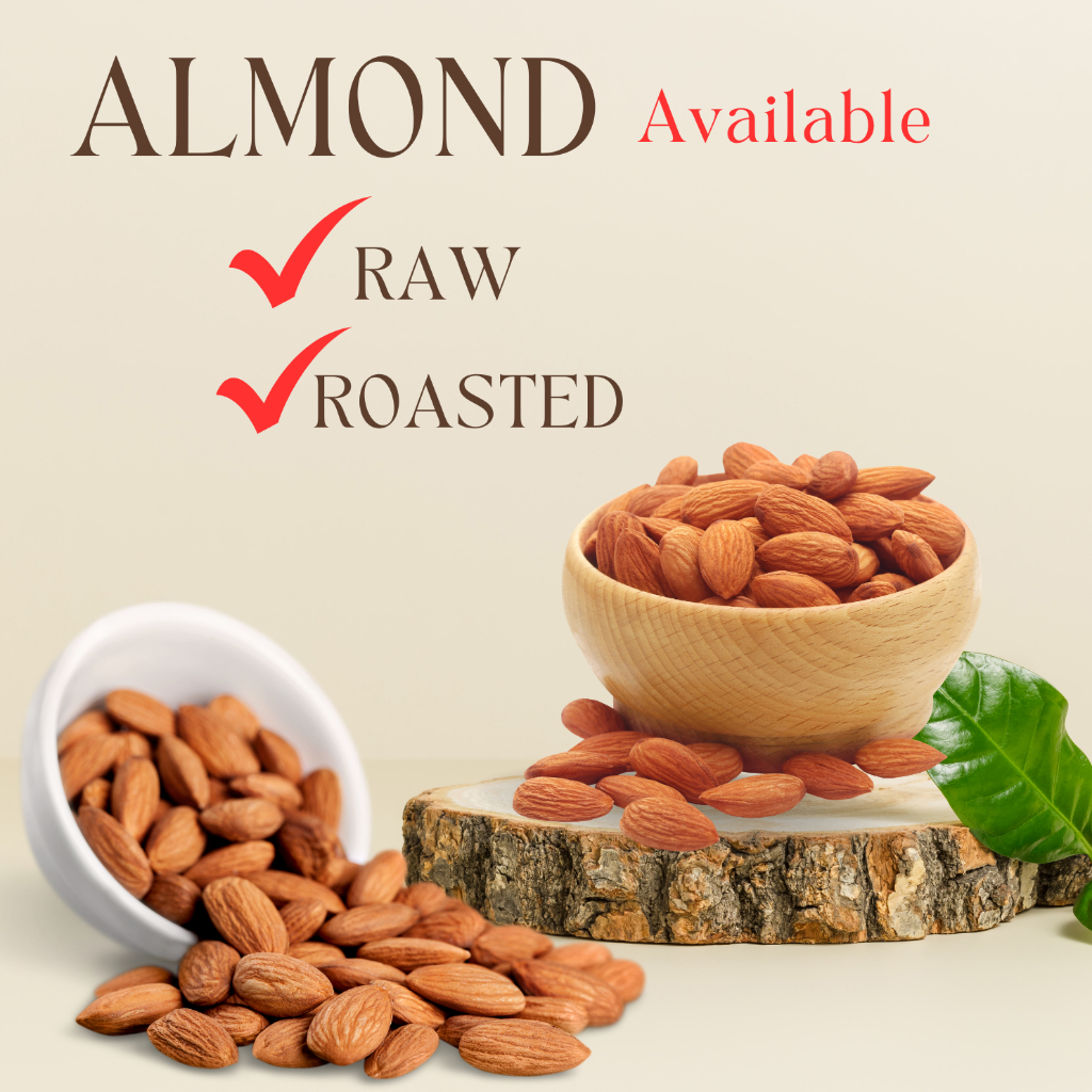 Almond / Kacang Badam / Irani Almond / Raw Almond / Roasted Almond / Badam Rost / 1Kg / 500gm ...