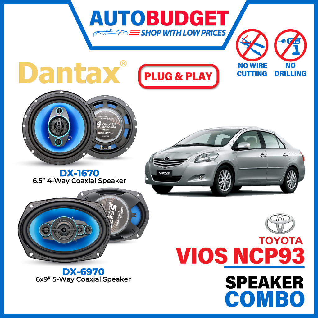 Toyota Vios NCP93 2017 Plug & Play Car Speaker 6x9" PnP Set DANTAX ...