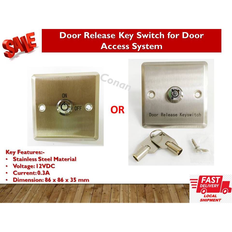 Release Key Switch (Bypass) Stainless Steel Emergency Door Access ...
