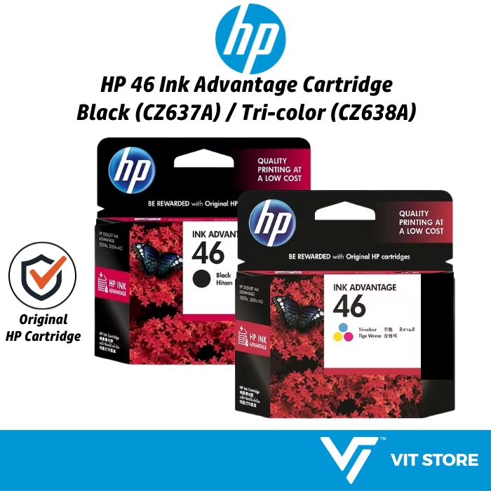 [Original] HP Ink Cartridge - HP 46 Black (CZ637AA) / Tri-Color ...