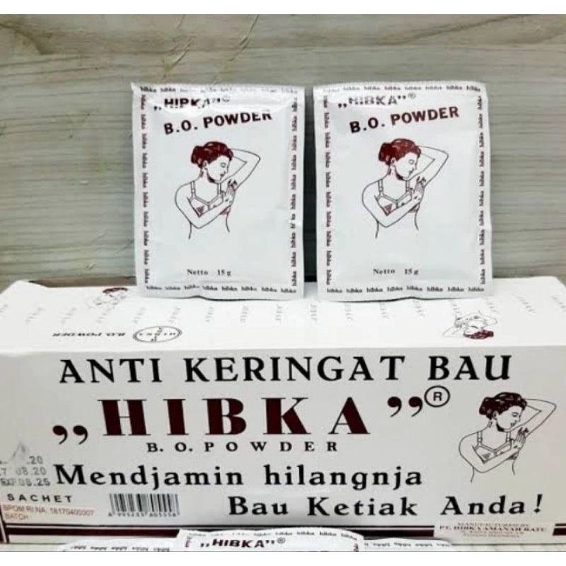 Bedak HIBKA Sachet Per 1box isi 50s (50 sachet) - Bedak Anti Bau ...