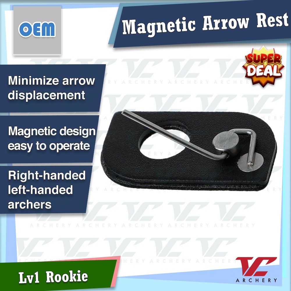 V Club Archery Recurve Bow Stainless Steel Magnetic Arrow Rest - Left ...