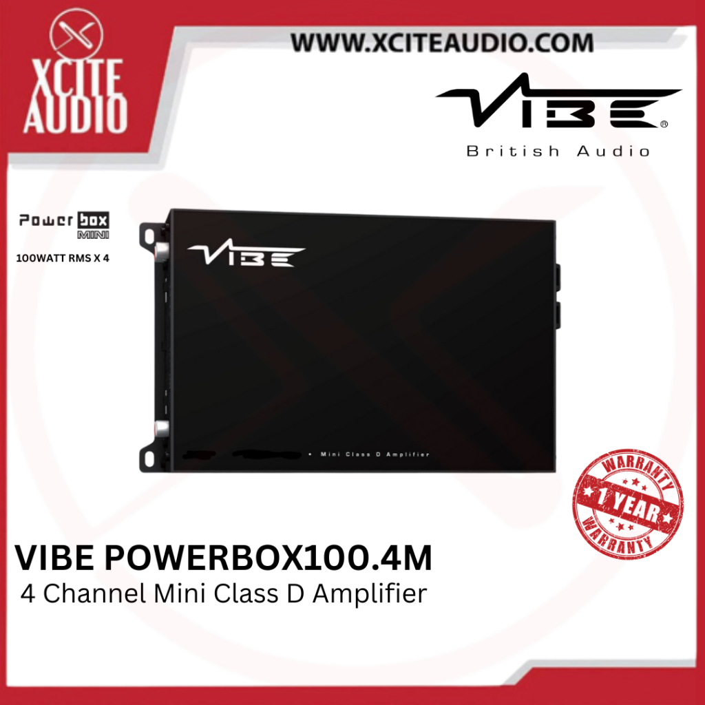 VIBE POWERBOX100.4M – 4 Channel Class D Mini Size Car Amplifier ...