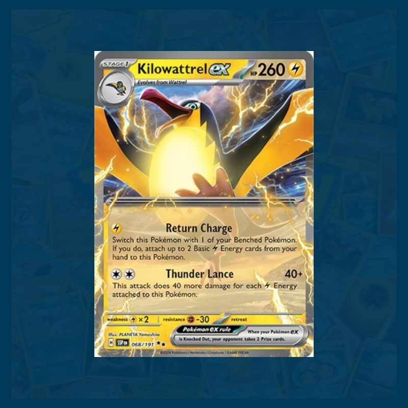 Kilowattrel Ex (068/191) Ultra Rare | Surging Sparks | Pokemon TCG Card ...