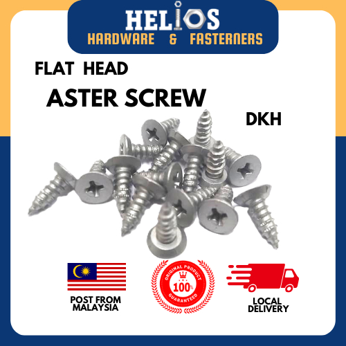 ( 50 PCS) Phillips Flat Head Aster Screw | DKH | #08-18 | SKRU TAJAM ...