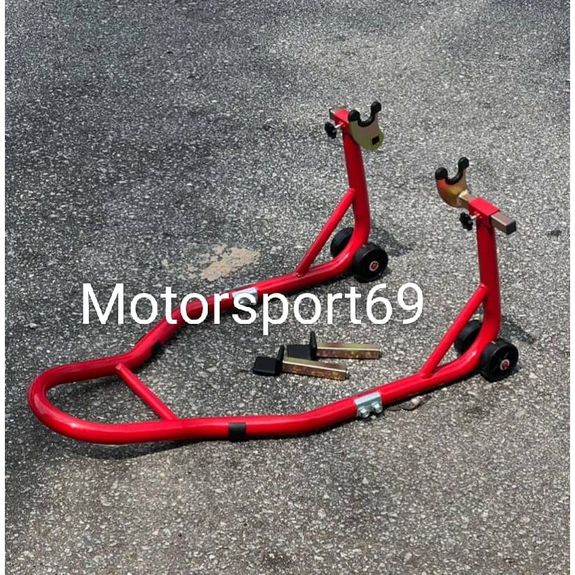 HEAVY DUTY PADDOCK STAND (2 IN 1) MOTOR STAND BELAKANG GET 4 BRACKET ...