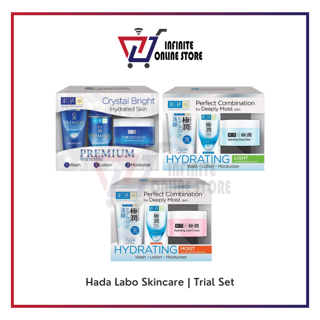Hada Labo Skincare Trial Set (Premium Whitening / Hydrating Light ...