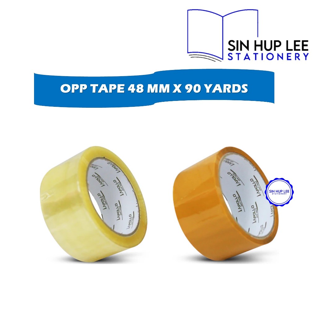 Apollo High Adhesive Opp Tape 48mm x 90 Yards Transparent / Brown ...