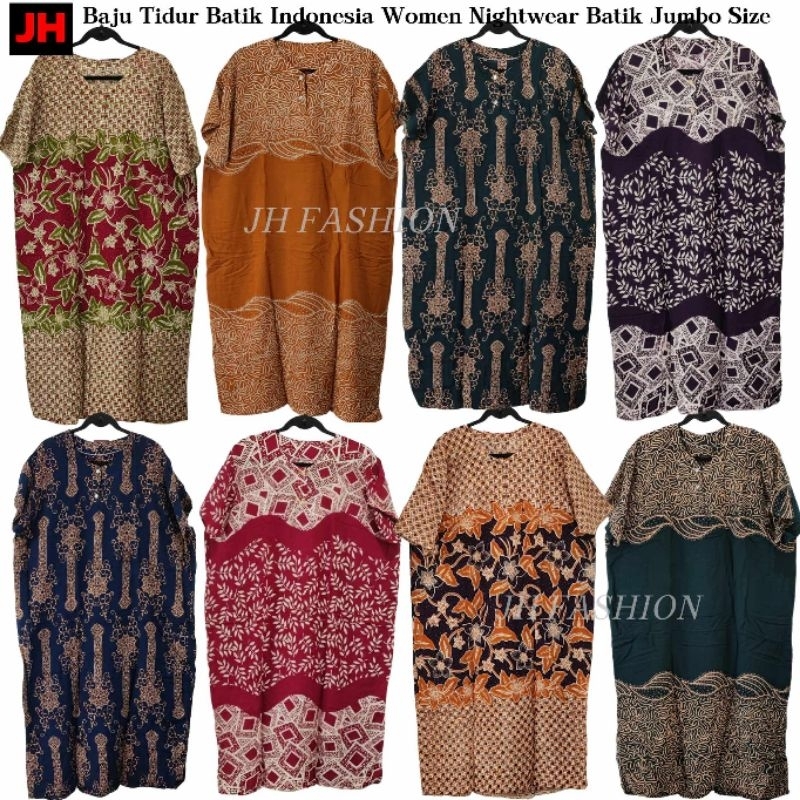 🔥READY STOCK 🔥BAJU TIDUR BATIK INDONESIA WOMEN NIGHTWEAR BATIK JUMBO ...
