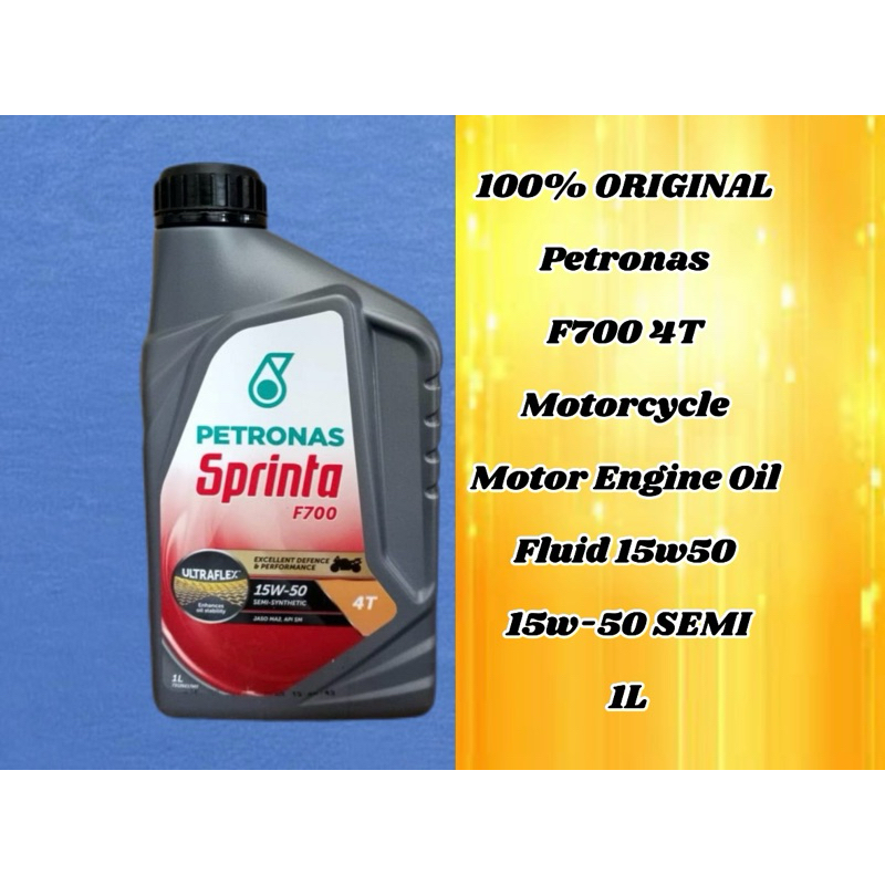 100% ORIGINAL Petronas F700 4T Motorcycle Motor Engine Oil Fluid 15w50 ...