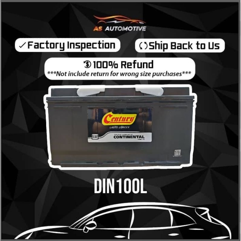 DIN100 | DIN100L(SDFC) MF Battery CENTURY CONTINENTAL Car Battery - Mercedes W203, W210, W211 ...