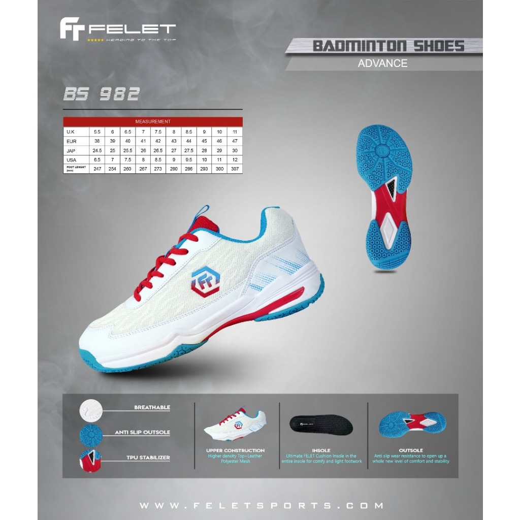 FELET Advance Badminton Shoes BS979 BS980 BS981 BS982 BS983 | Shopee ...