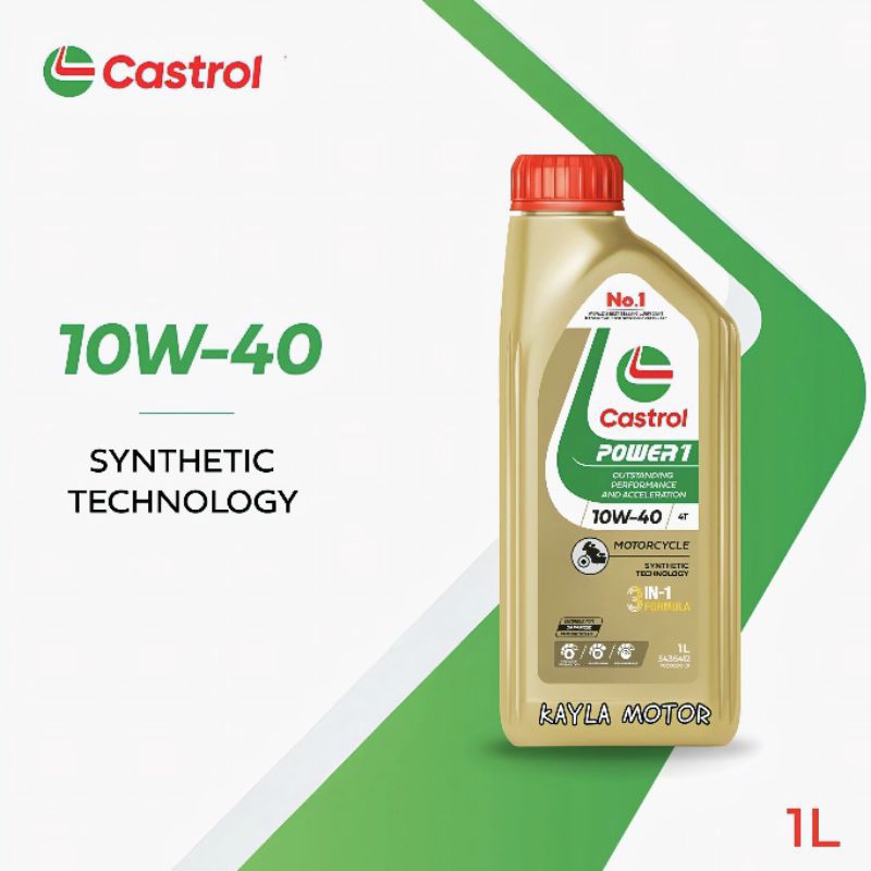 CASTROL POWER1 GENUINE ENGINE OIL MOTORCYCLE SYNTHETIC TECHNOLOGY 10W ...