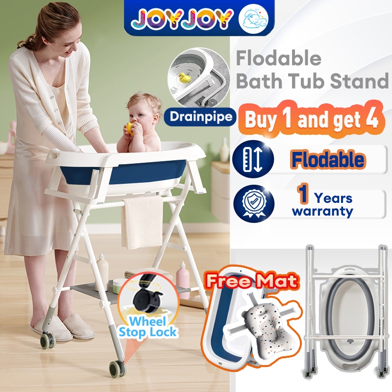 Baby BathTub With Stand Baby Bath Tub Foldable Baby Shower Mandian Baby Bath Support Besen Mandi ...