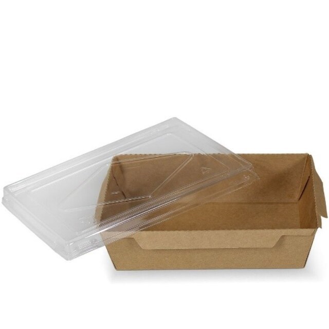 FSC Rectangle Kraft Tray with PET Lid (50 set) | Shopee Malaysia