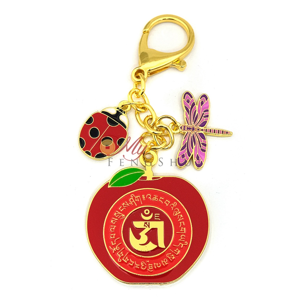 Feng Shui Harmony Apple Amulet with Ladybug & Dragonfly Strengthen All ...