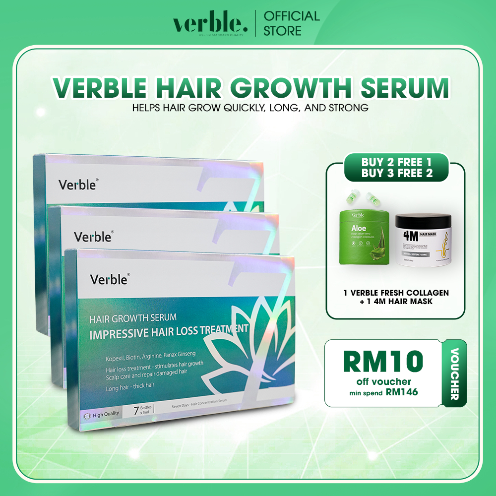 Buy 3 Free 2 Gift VERBLE Serum Erhair Hair Regrowth Loss Fast For Hair ...