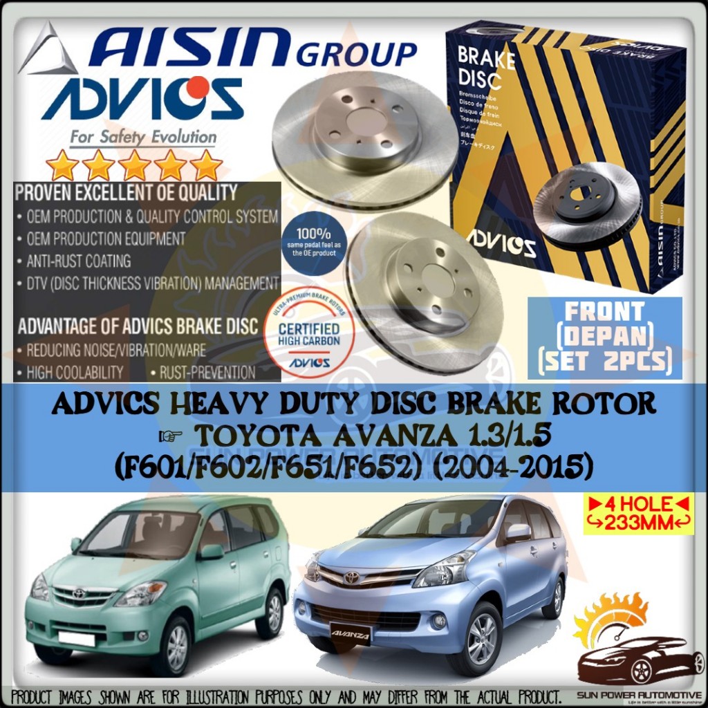 AISIN ADVICS Heavy Duty Toyota Avanza 1.3 / 1.5 F601 F602 F651 F652 ...
