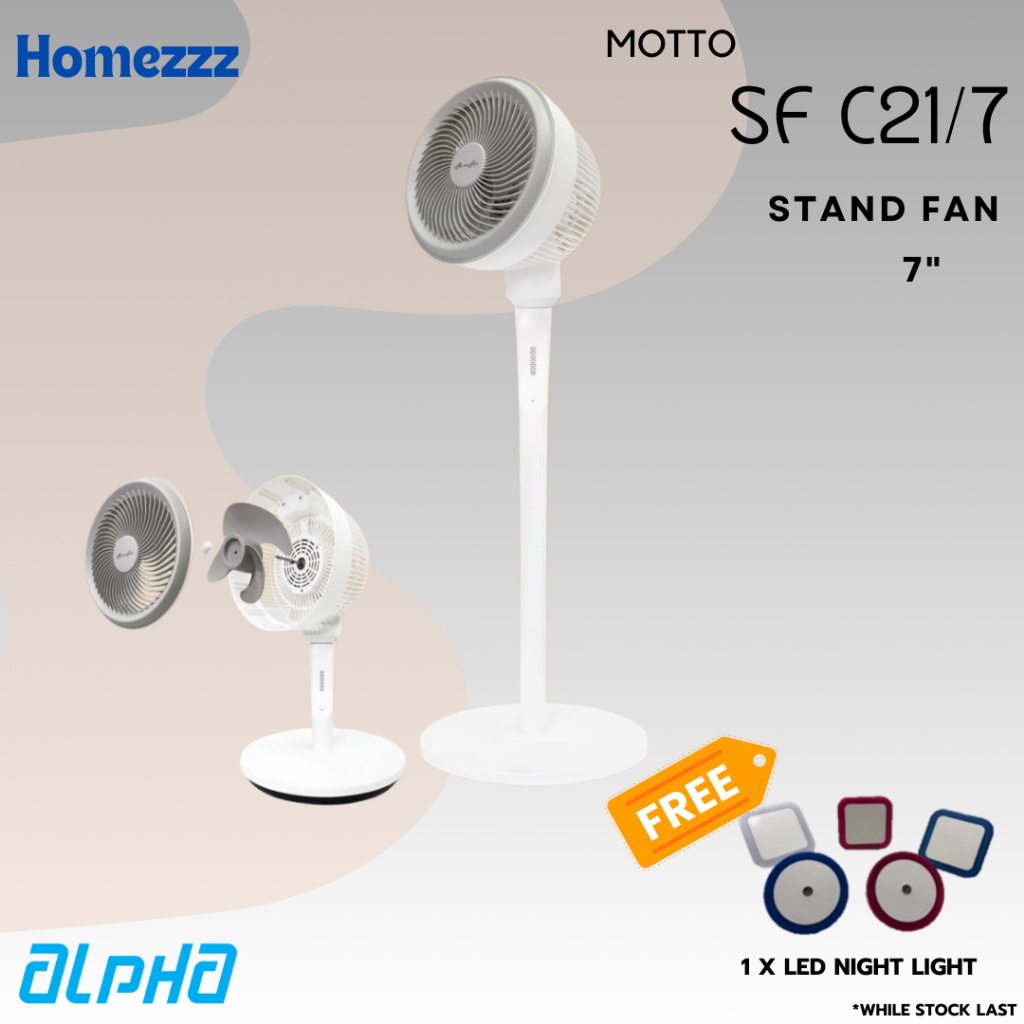 ALPHA Motto C Collection SF C21/7 Stand Fan 3 Speeds | Shopee Malaysia