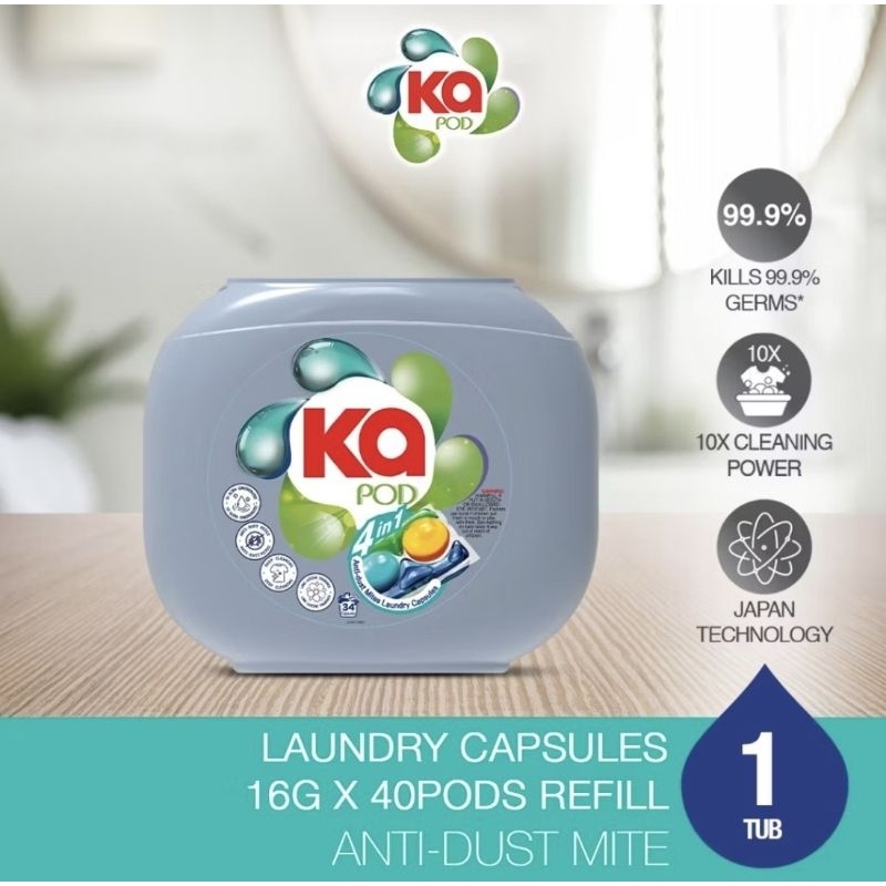 Ka Laundry Capsules Anti-Dust Mite (16g x 34 pcs) | Shopee Malaysia
